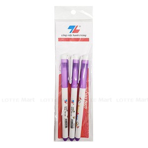 Vỉ 3 Cây Bút Lông Kim Beebee Thiên Long FL-04 Mực Tím