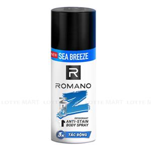 Xịt Ngăn Mùi Romano GenZ Hương Gió Biển Thanh Mát x3 Tác Động Chai 140ml