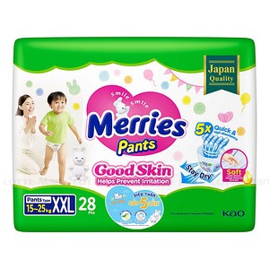Tã Quần Merries Good Skin Size XXL 28 Miếng (15-25kg)