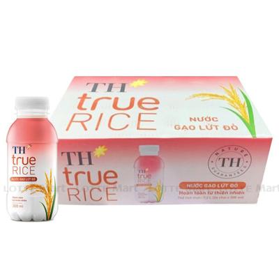 Thùng 24 Chai Nước Gạo Lứt Đỏ TH True Rice 300ml/Chai
