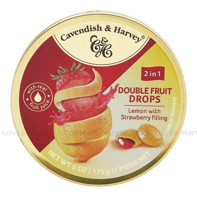 Kẹo Trái Cây Cavendish & Harvey Hộp Thiếc Vị Chanh Nhân Dâu Tây 175g