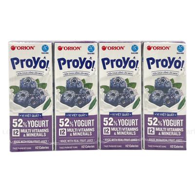 Sữa Chua Uống Orion ProYo Vị Việt Quốc Lốc 4 Hộp 180ML