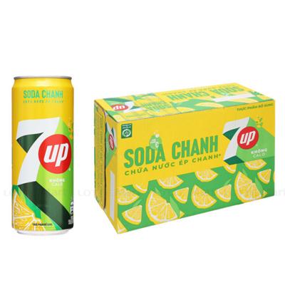 Thùng 24 Lon Nước Ngọt Soda Chanh Không Calo 7Up 320ml