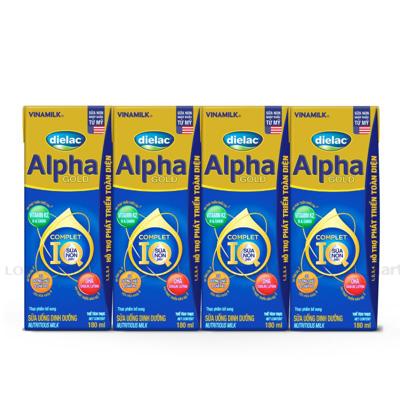 Sữa Uống Dinh Dưỡng Dielac Alpha Gold 180ml x Lốc 4 Hộp