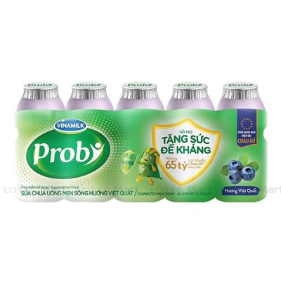 Sữa Chua Uống Vinamilk Probi Hương Việt Quất Lốc 5 Chai 65ml