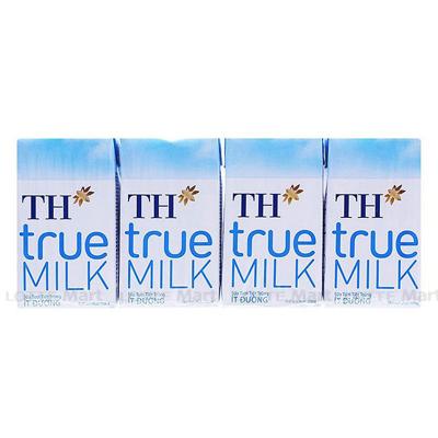 Sữa Tươi Tiệt Trùng TH True Milk Ít Đường Lốc 4 Hộp 110ML