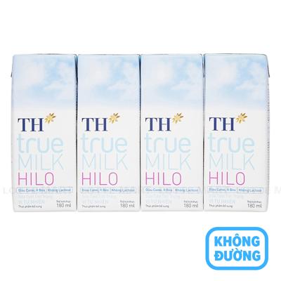 Sữa Tươi Tiệt Trùng TH True MILK Hilo Vị Tự Nhiên Lốc 4 Hộp 180ml