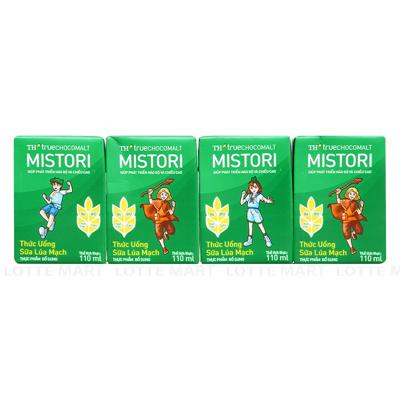 Thức Uống Sữa Lúa Mạch TH True Chocomalt Mistori Lốc 4 Hộp 110ml