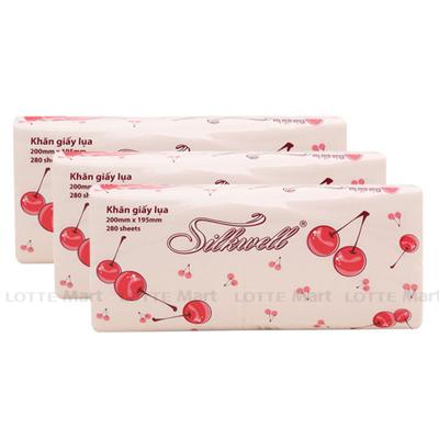 Khăn Giấy Rút Silkwell 2 Lớp 280 Tờ Lốc 3 Gói