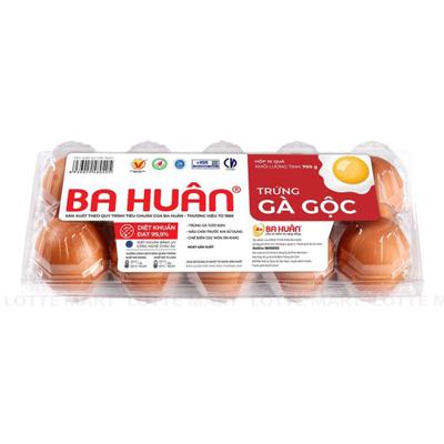 Trứng gà gộc Ba Huân hộp 10 quả 700g (ea)