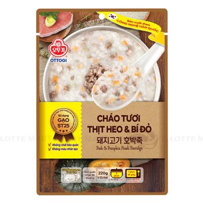 Cháo Tươi Ottogi Thịt Heo Bí Đỏ Gói 220G